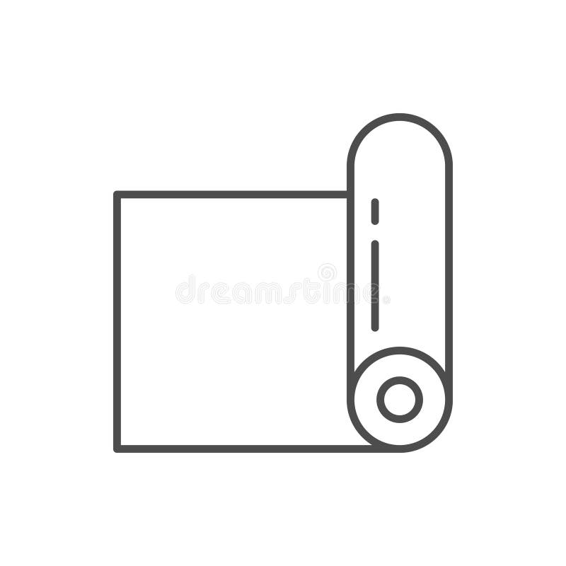 Fitness Mat Line Outline Icon Stock Vector - Illustration of equipment ...