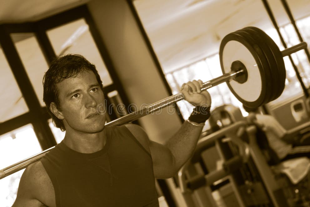 Fitness Men with Yoke stock image. Image of hair, beautiful - 3182309