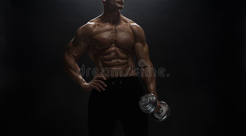 Fitness Model Man Posing in Studio Stock Photo - Image of male, muscle ...