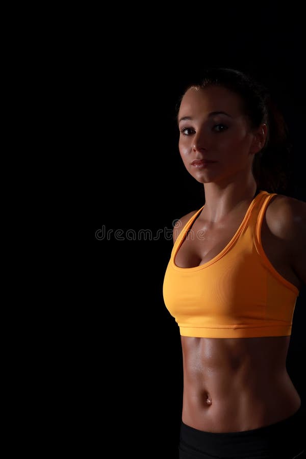 Fitness model posing stock photo. Image of sporty, black - 39139088