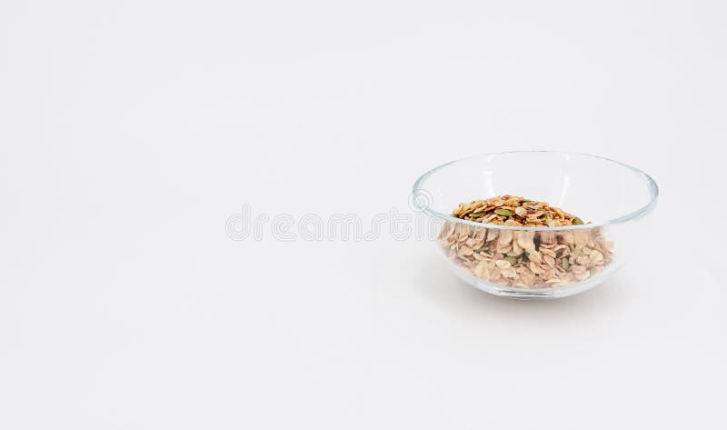Fitness Muesli in a Clear Glass Container Stock Photo - Image of bowl ...