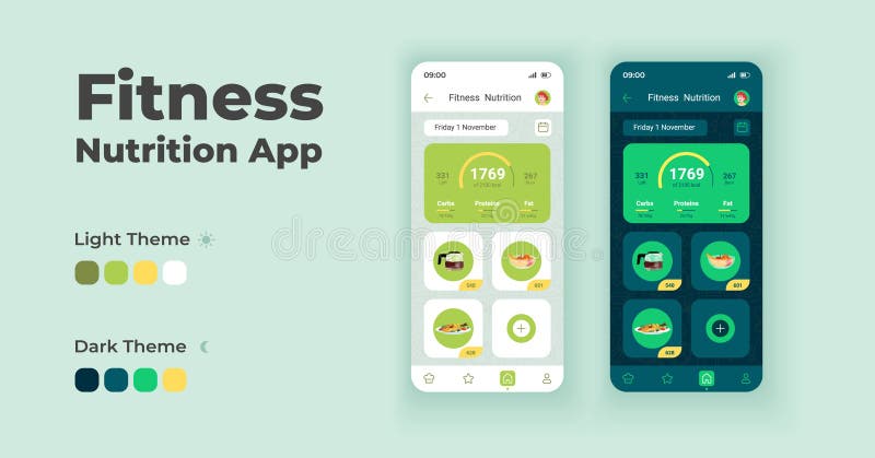 Fitness Nutrition App Cartoon Smartphone Interface Vector Templates Set ... Fitness Nutrition App Cartoon Smartphone Interface Vector Templates Set ...