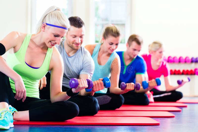 Large Group of People Working Out in a Gym Stock Image - Image of ...