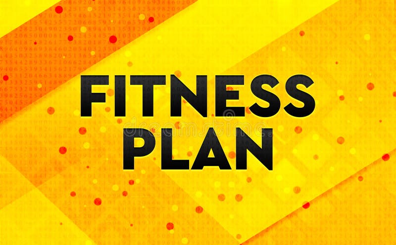 Fitness Plan Abstract Digital Banner Yellow Background Stock ...