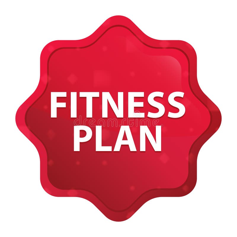 Fitness Plan Misty Rose Red Starburst Sticker Button Stock Illustration ...