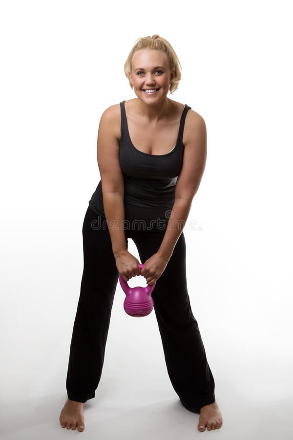Plus Size Woman Kettlebell Stock Photos - Free & Royalty-Free Stock ...