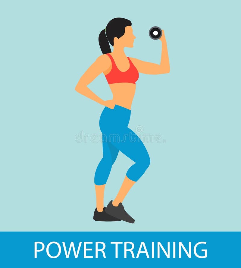 Fitness Power Training Flat Stock Vector - Illustration of dumbbell ...