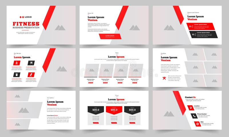 Fitness PowerPoint Presentation Design Stock Vector - Illustration of ...