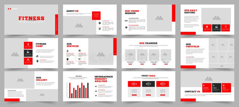 Fitness PowerPoint Presentation Layout Stock Vector - Illustration of ...