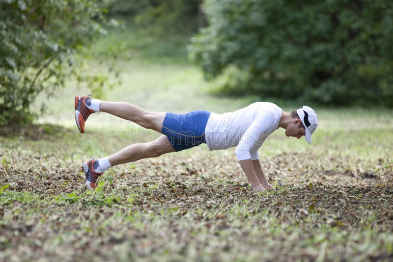 Fitness Program - Man Balancing on Hands Stock Image - Image of active ...