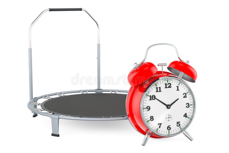 Fitness Rebounder with Alarm Clock, 3D Rendering Stock Illustration ...