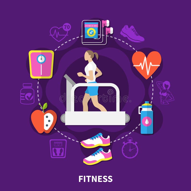 Running Woman Weight Loss Progress Stock Vector Illustration Of