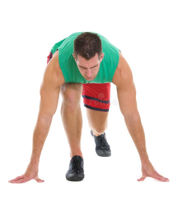 Fitness Runner in Ready To Start Position Stock Image - Image of runner ...