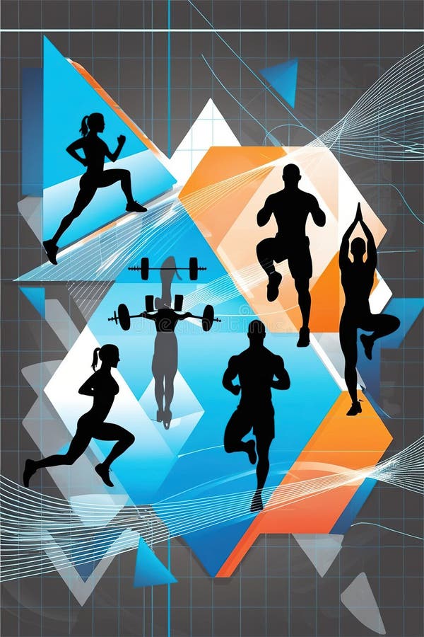 Geometric Power Play Fitness Background Stock Illustration ...