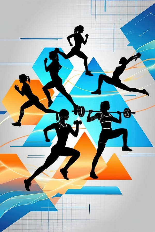 Geometric Power Play Fitness Background Stock Illustration ...