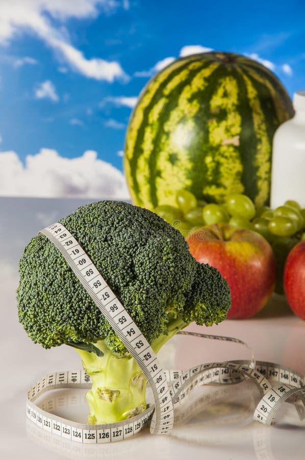Fitness Theme with Healthy Food Stuff Stock Photo - Image of background ...