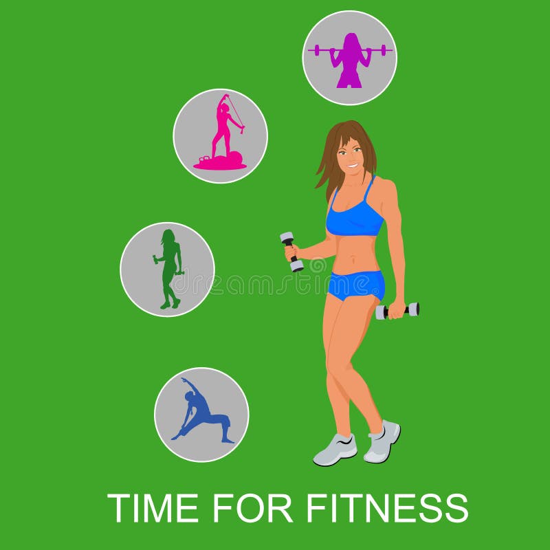 Fitness Time, Vector Illustration Stock Vector - Illustration of ...