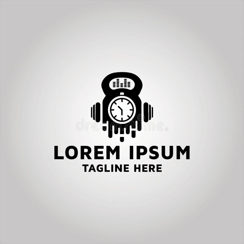 Fitness and Timing Logo Design Idea and Inspiration Editorial Stock ...