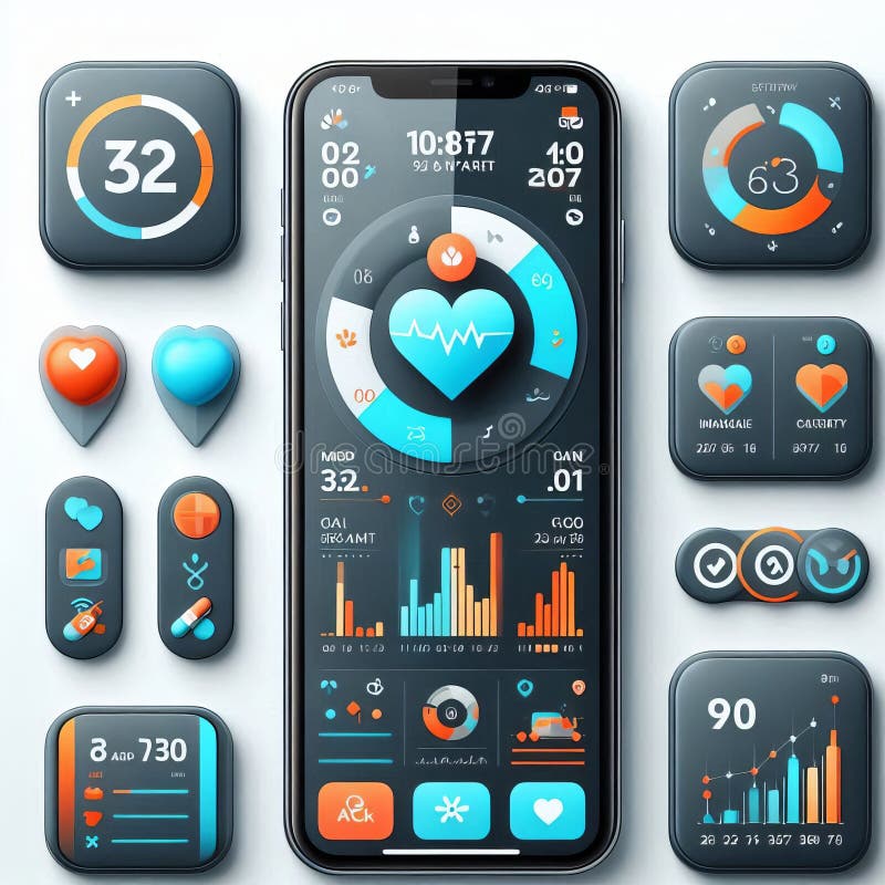 Fitness Tracker App Interface with daily Activity Tracking, Goa Stock ...