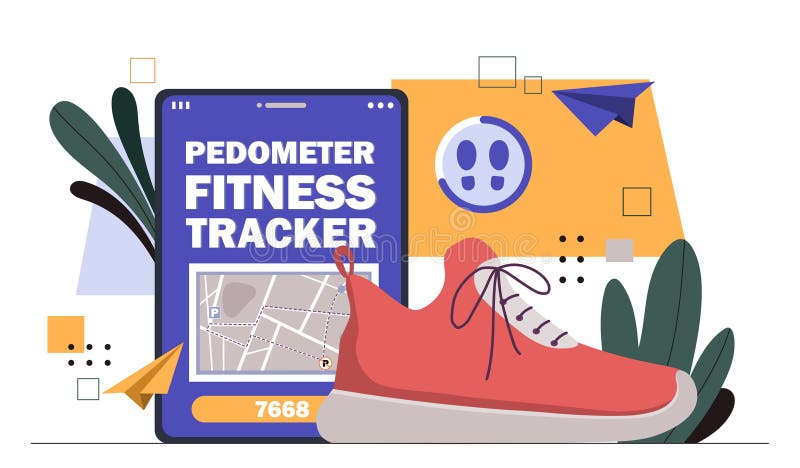 Fitness Tracker Application Vector Concept Stock Vector - Illustration of smartphone ...