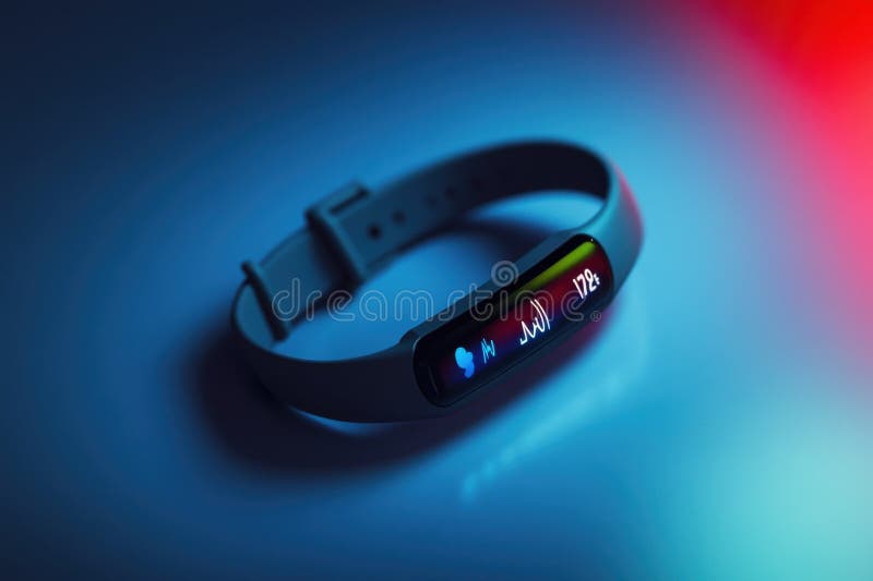 Smart Fitness Tracker Displaying Heart Rate and Activity Level in ...