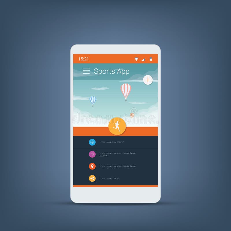 Fitness Tracker Smartphone User Interface Vector Icons For Sports ...