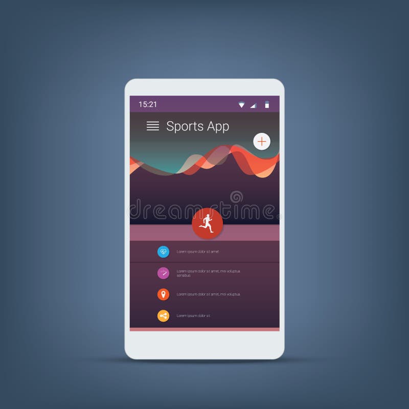 Fitness Tracker Smartphone User Interface Vector Icons for Sports ...