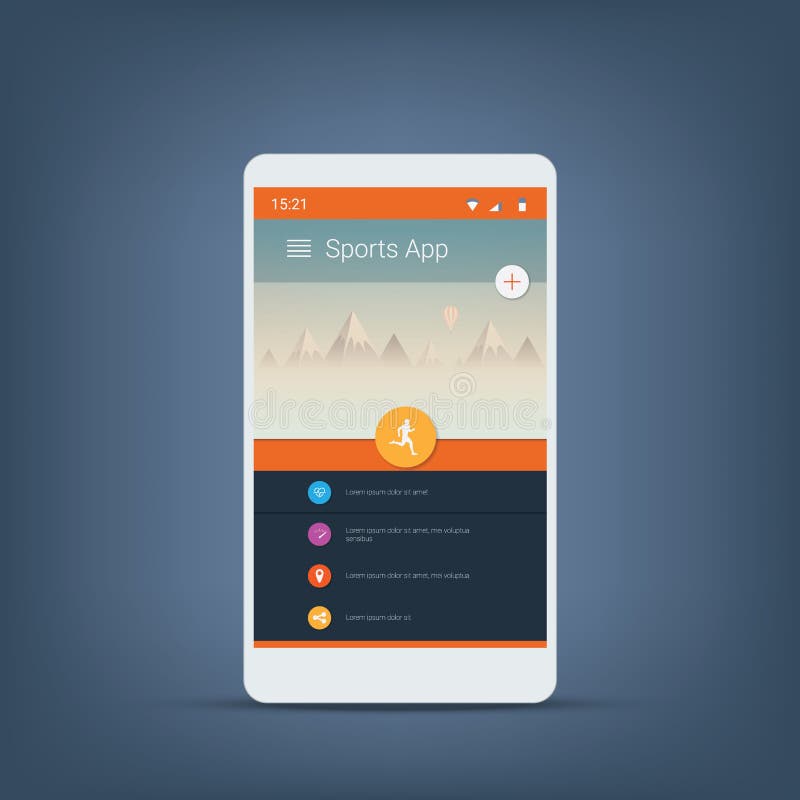 Fitness Tracker or Sports App User Interface Icons Template for ...