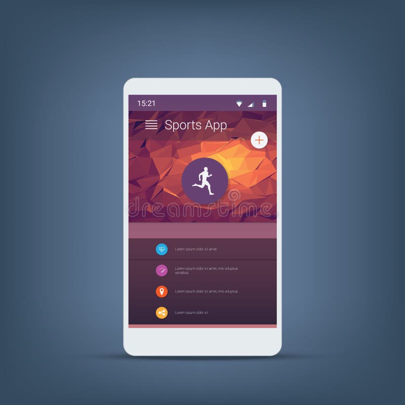 Fitness Tracker or Sports App User Interface Icons Template for ...