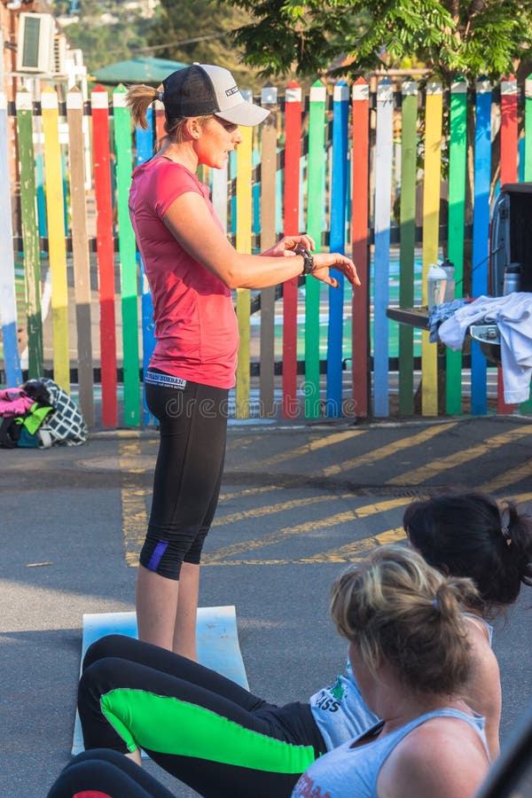 Fitness Trainer Group Class Instruction Editorial Stock Photo - Image ...