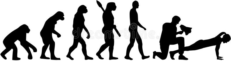 Fitness trainer evolution stock vector. Illustration of silhouette ...
