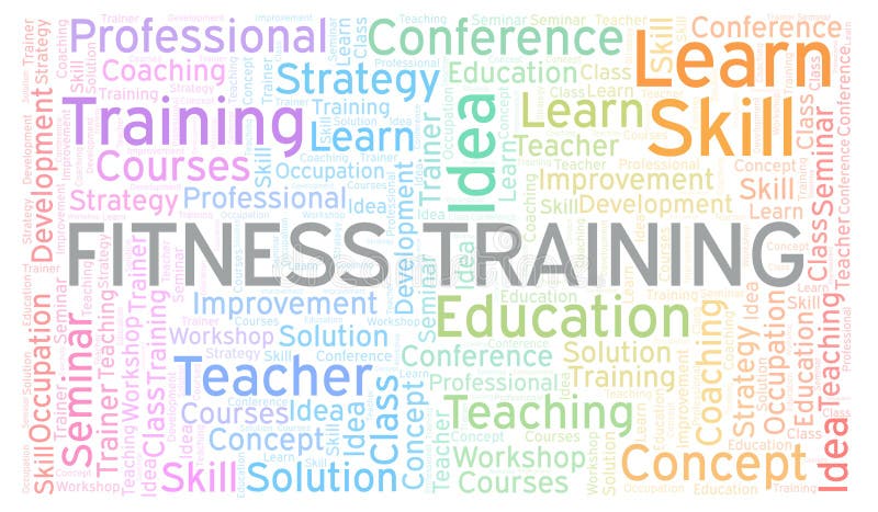Fitness Training Word Cloud. Stock Illustration - Illustration of font ...