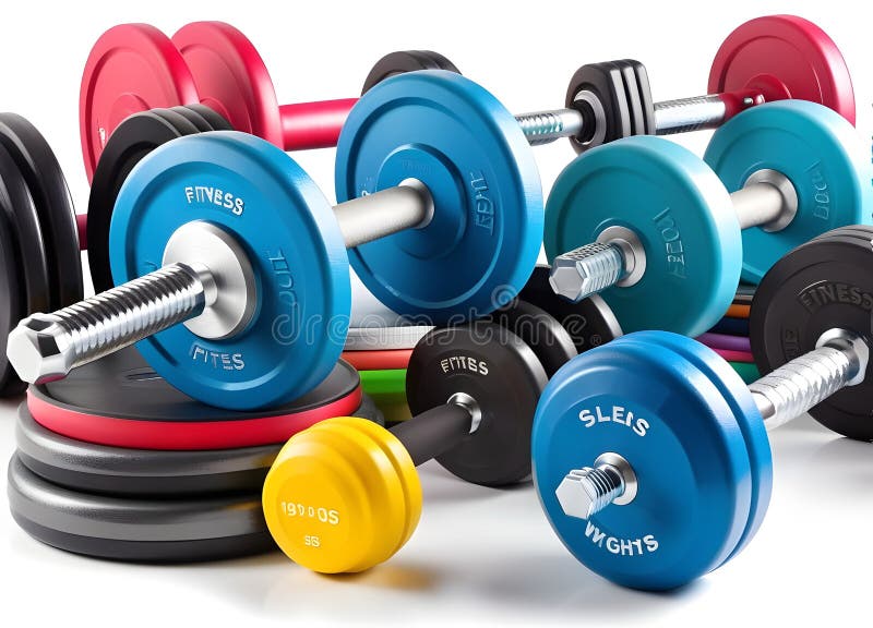 Fitness Weights on the White Surface Stock Illustration - Illustration ...