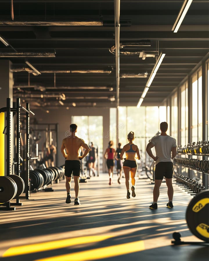 Fitness & Wellness Modern Gym Interior with a Diverse Group, AI ...