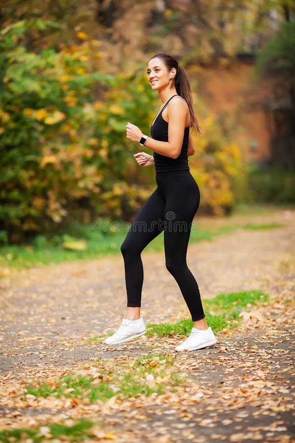 Fitness. Woman Doing Stretching Exercise on Park Stock Photo - Image of ...