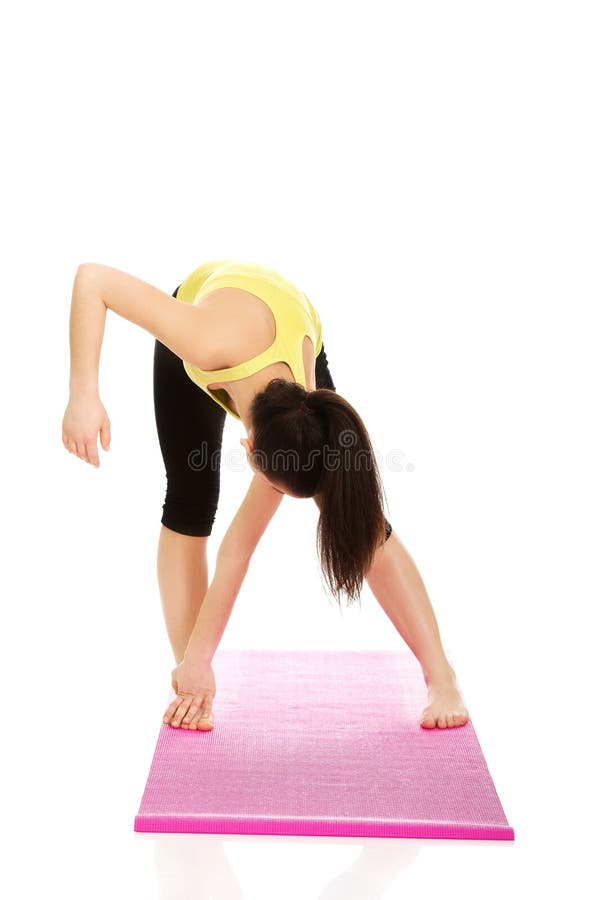 Fitness Woman Doing Stretching Exercise. Stock Photo - Image of ...