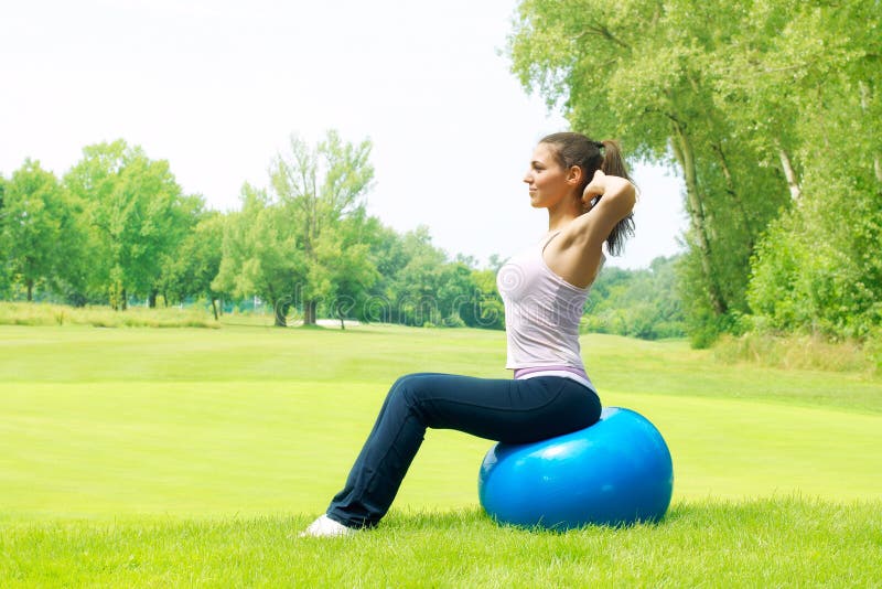 Fitness Women Exercising Outdoors Stock Photo - Image of active, health ...