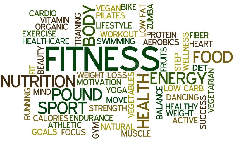 Fitness Word Cloud stock illustration. Illustration of lifestyle - 96613749