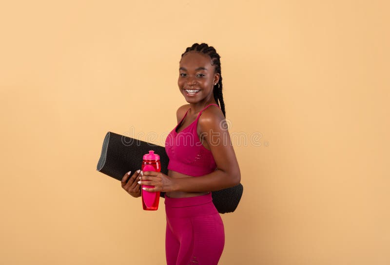 Fitness Workout Sporty Young African American Woman In Sportswear