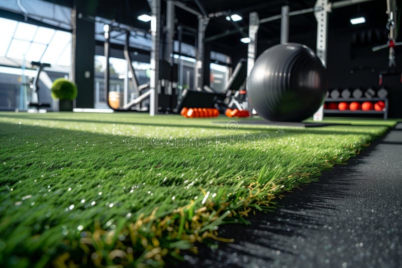 Fitness Workout Session on an Artificial Turf Gym Floor Stock Image ...