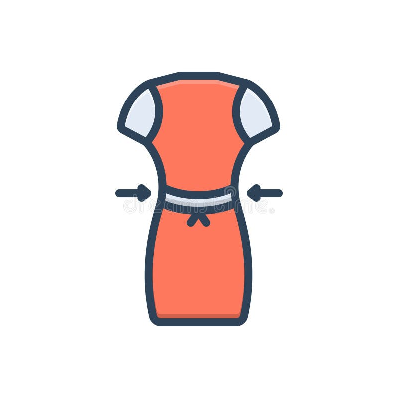Color Illustration Icon for Fitted, Dress and Front Stock Illustration ...