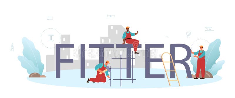 Fitter or Installer. Industrial Builder at the Construction Site. Stock ...