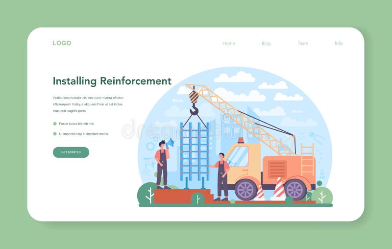 Fitter Installing a Reinforced Concrete Structures. Industrial Builder ...