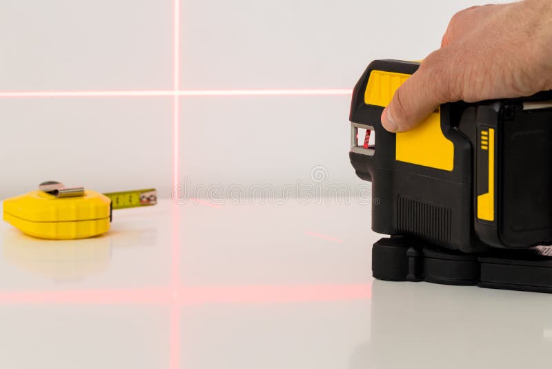 The Fitter Uses an Electronic Laser To Measure Angles and Straight ...