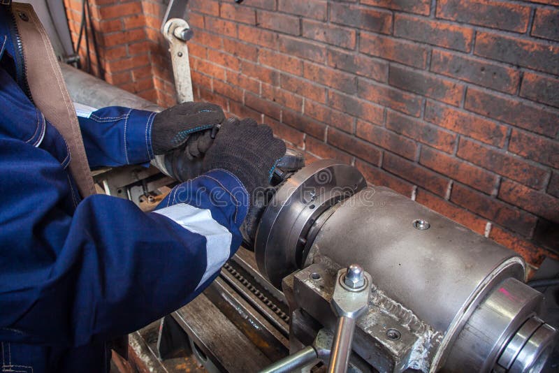 Fitter Working on on an Automatic Welding Machine Stock Image - Image ...