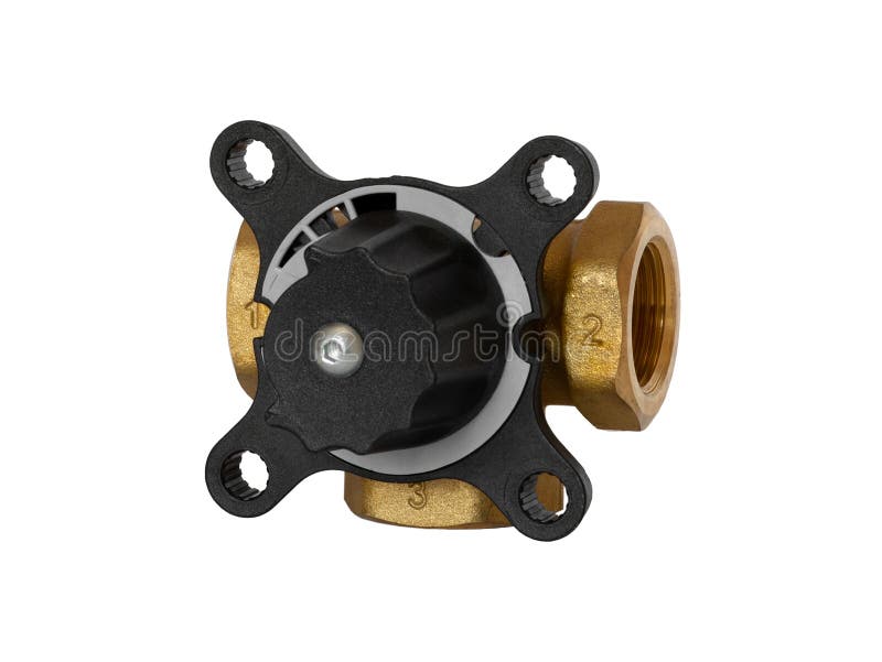 Four-way Valve for Piping Systems and with Flow Control Stock Photo ...