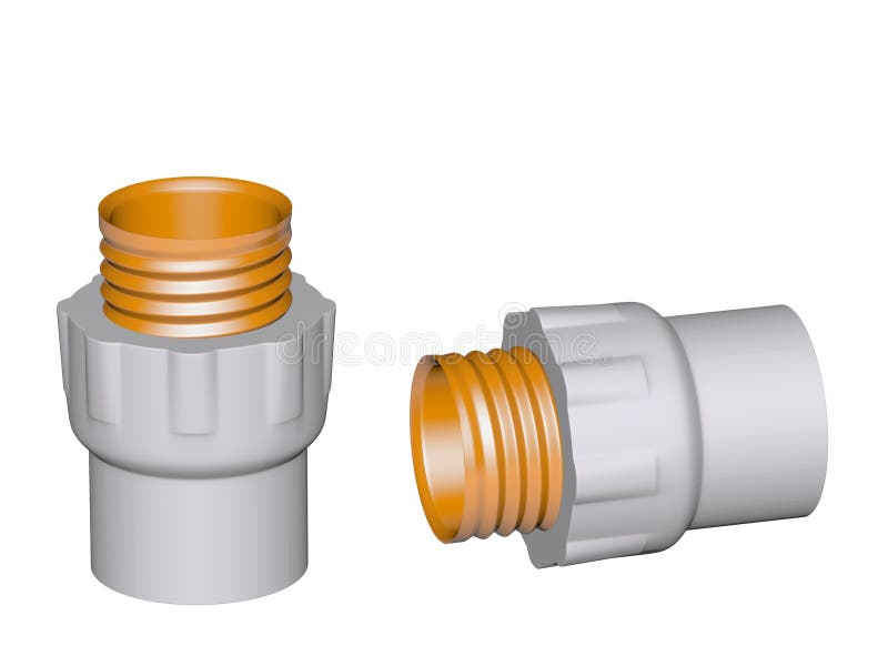 Fitting - PVC Connection Coupler Stock Illustration - Illustration of ...