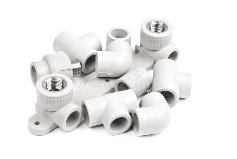 Fitting - PVC Connection Coupler To Connect Polypropylene Tubes Stock ...