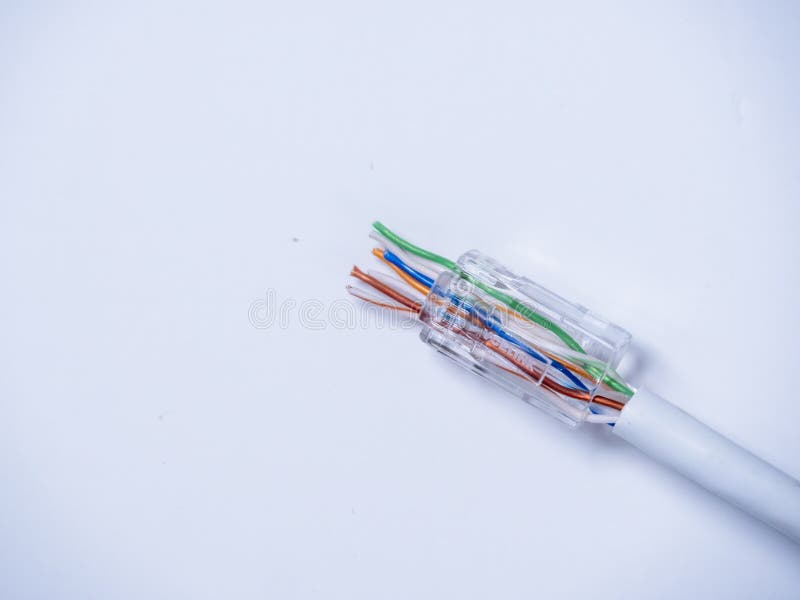 Fitting an RJ45 Plug To the End of an Ethernet Cable Stock Photo ...