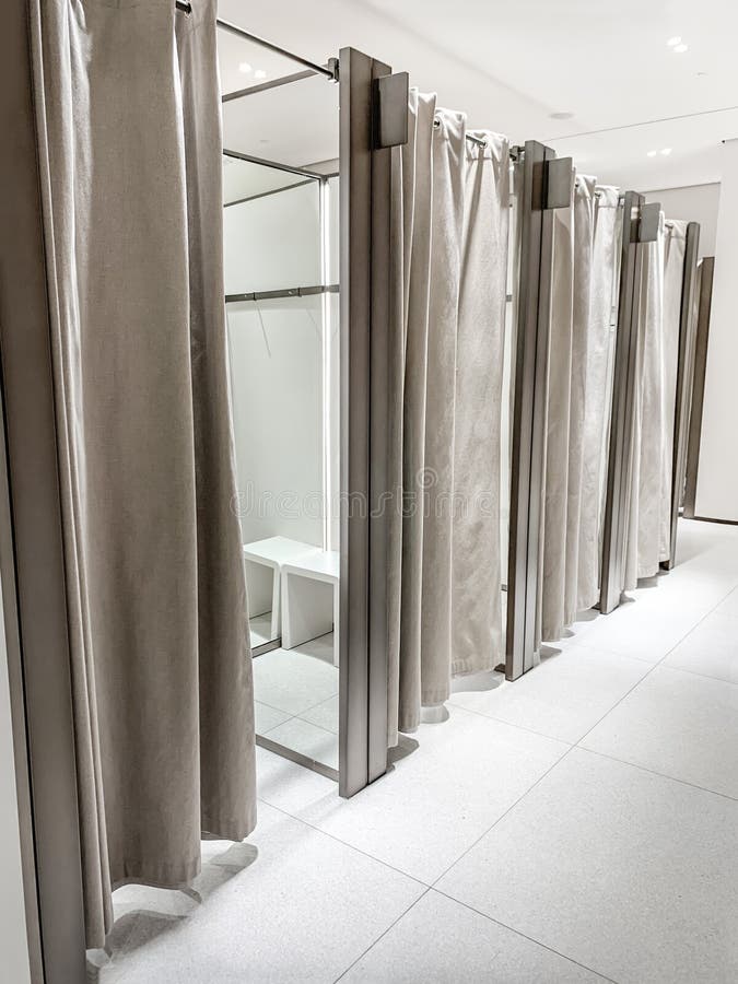 Open Fitting Changing Room at Department Store Stock Image - Image of ...